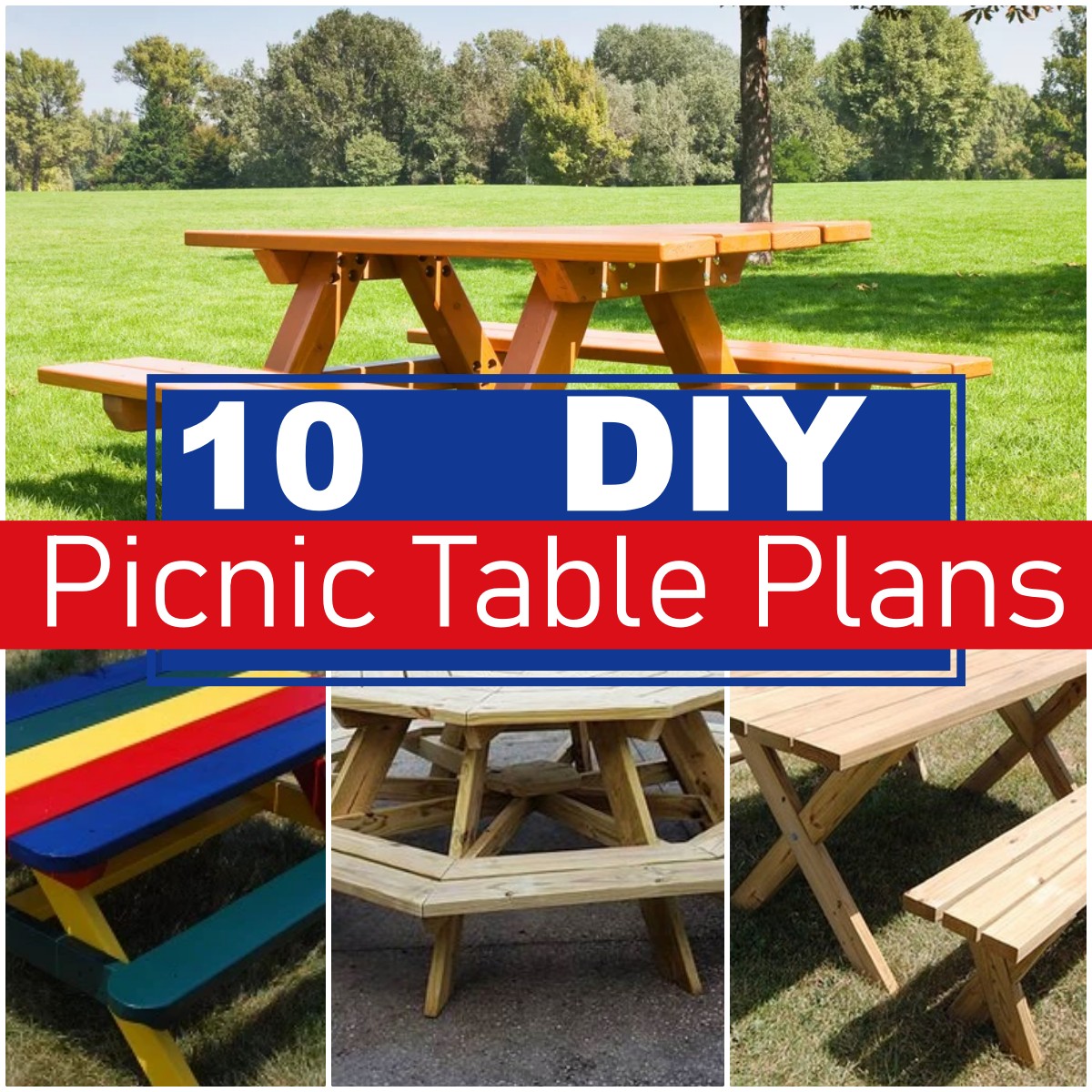 10 DIY Picnic Table Plans DIY Crafts 10 DIY Picnic Table Plans DIY Crafts