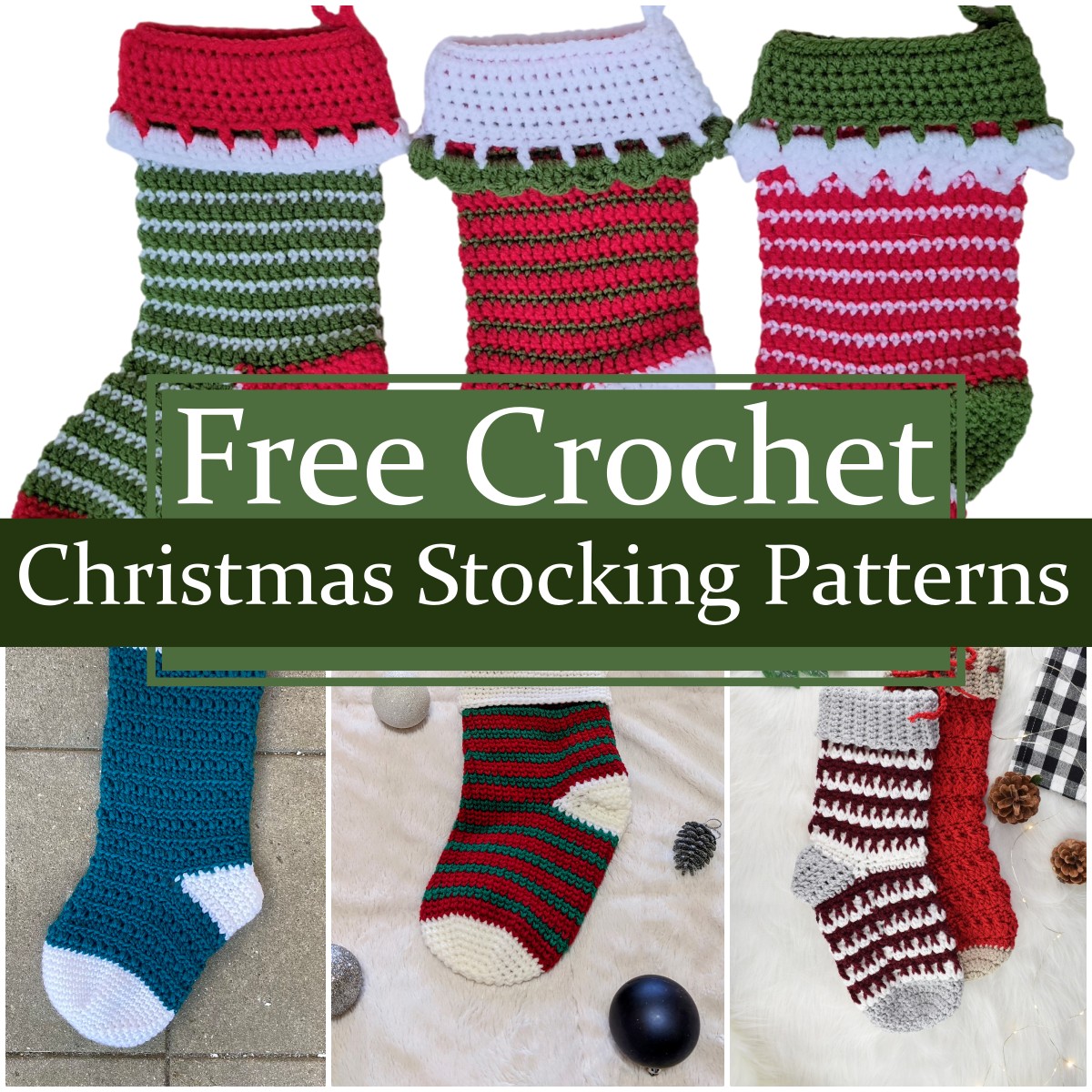 10 Quick Crochet Christmas Stocking Patterns - DIY Crafts Life