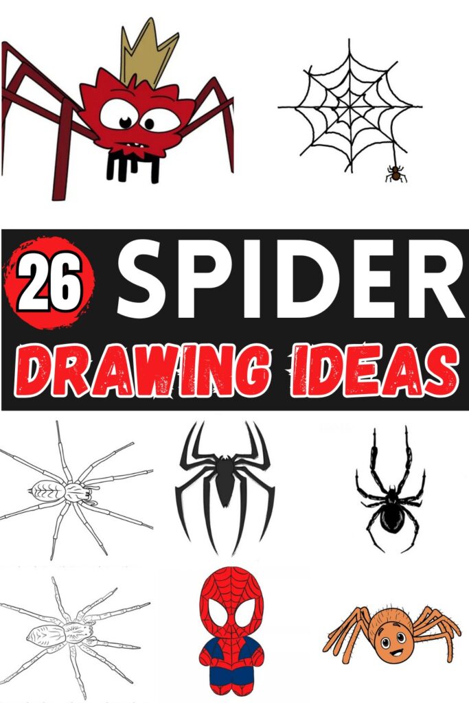 26 Spider Drawing Ideas - How To Draw Spider - DIY Crafts