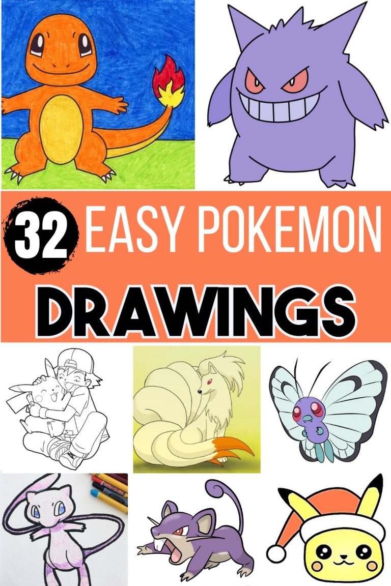 32 Easy Pokemon Drawings - How To Draw Pokemon - DIY Crafts