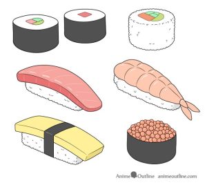 20 Cute Sushi Drawings - How to Draw Sushi - DIY Crafts