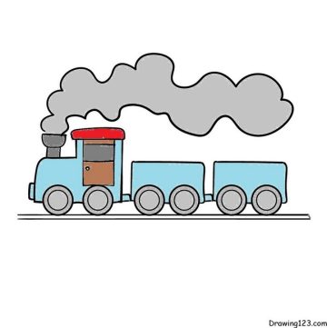 28 Easy Train Drawing Ideas - Step by Step Guide - DIY Crafts