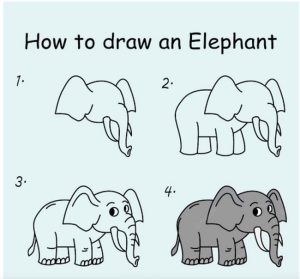 28 Easy Elephant Drawings - Step By Step Guide - DIY Crafts