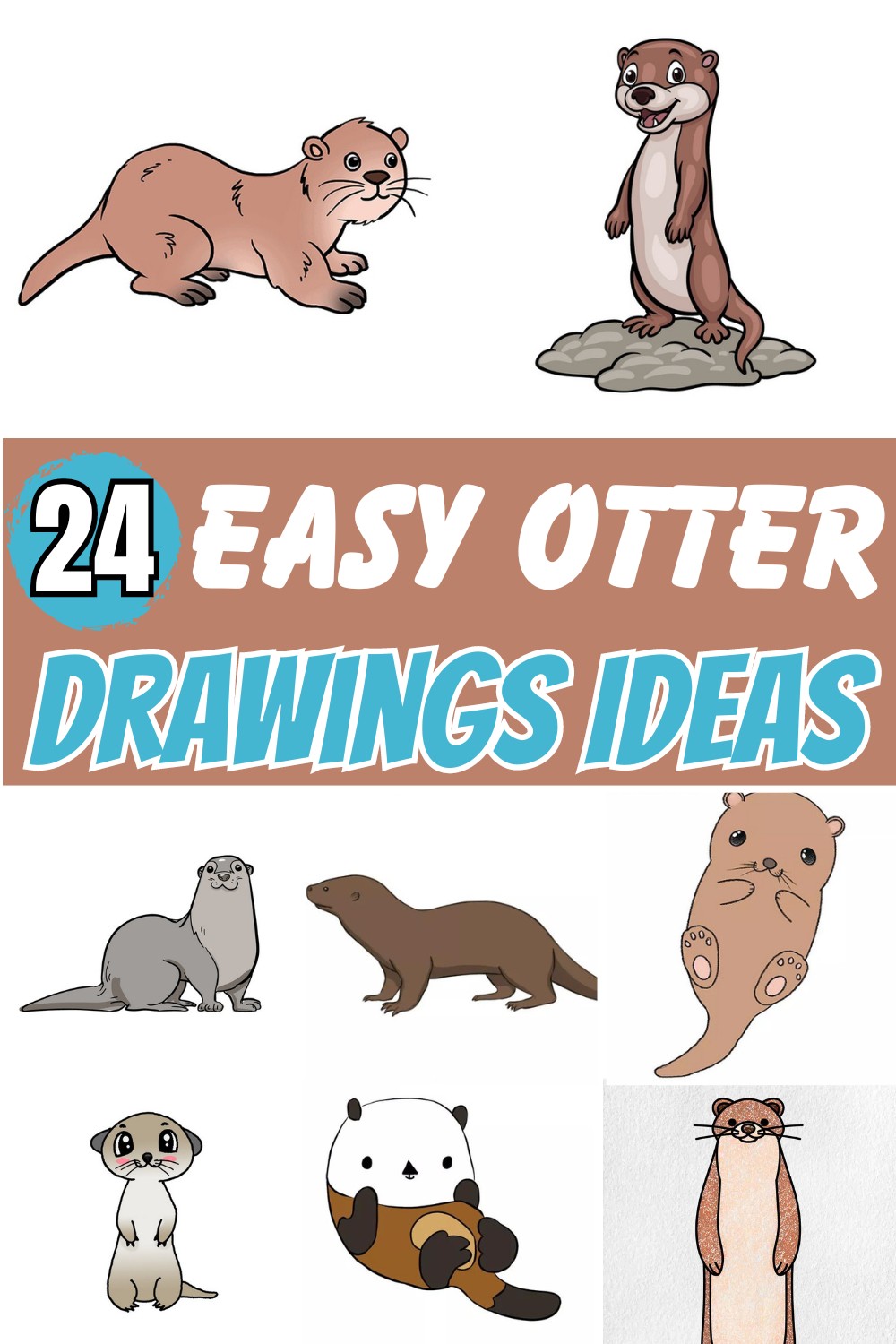 24 Easy Otter Drawings With Step-by-Step Pictures - DIY Crafts