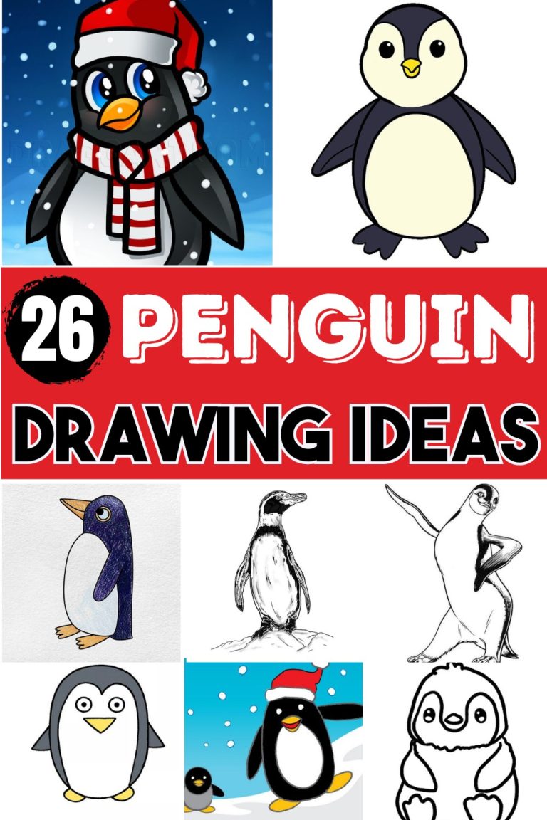 26 Easy Penguin Drawings - A Step By Step Guide - DIY Crafts