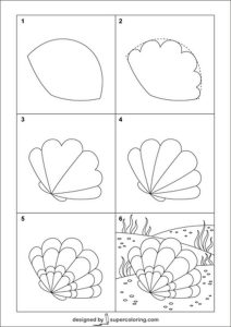 12 Easy Seashell Drawings - Step by Step Guide - DIY Crafts