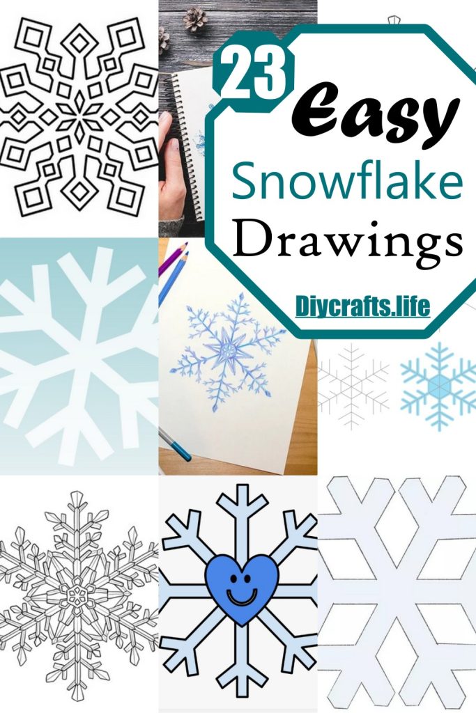 23 Easy Snowflake Drawings - Step by Step Guide - DIY Crafts