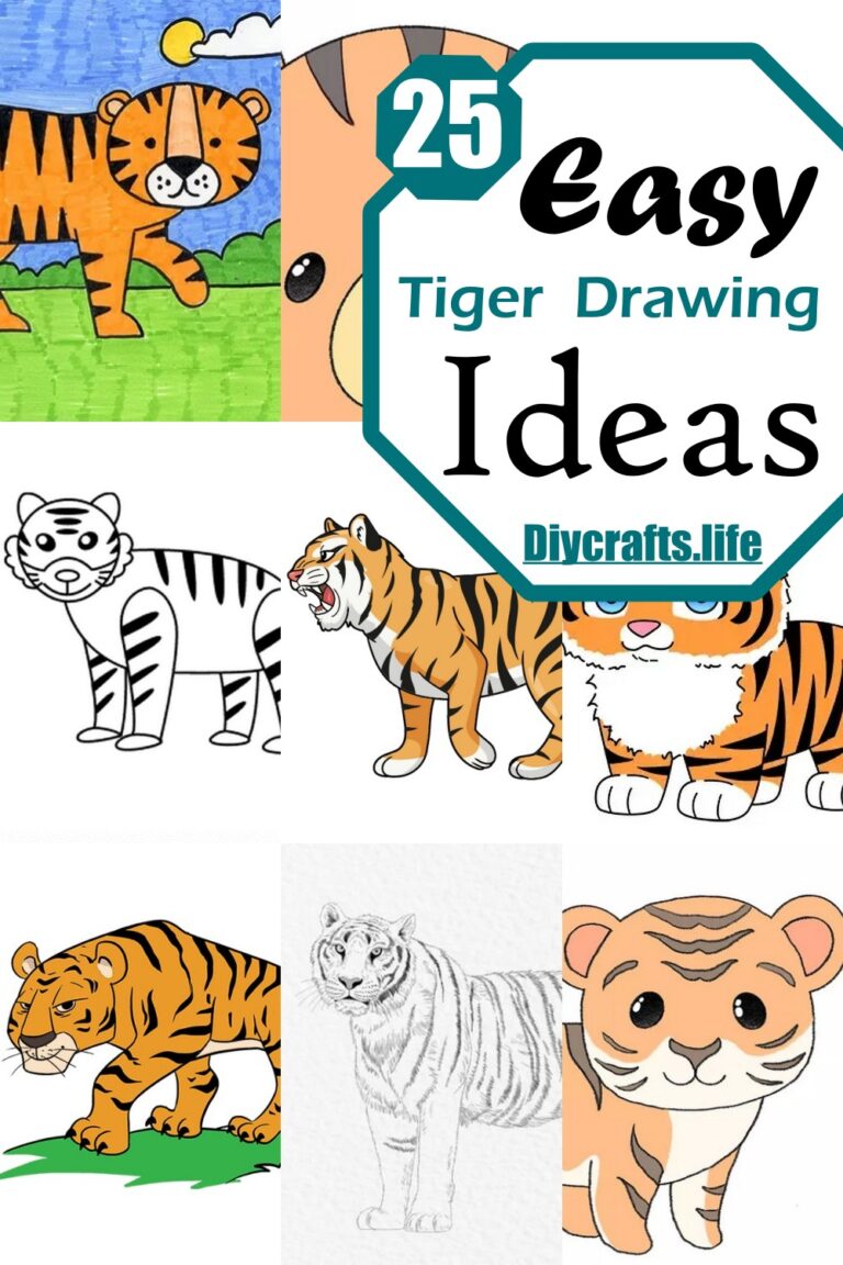 25 Tiger Drawings - Easy Tiger drawing Ideas - DIY Crafts