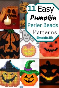11 Pumpkin Perler Bead Patterns For Halloween - DIY Crafts