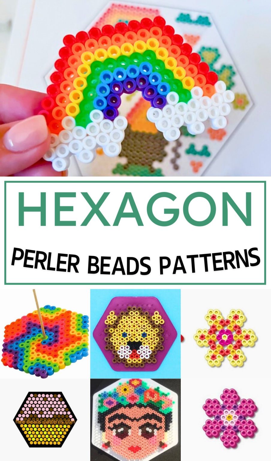 10 Hexagon Perler Bead Patterns That Brings Creativity - DIY Crafts