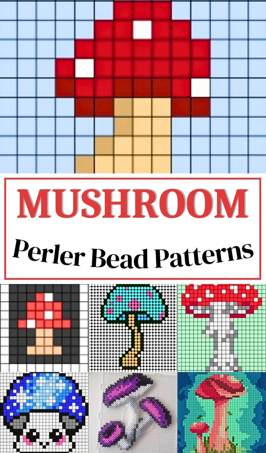 14 Mushroom Perler Bead Patterns For Nature Lovers - DIY Crafts