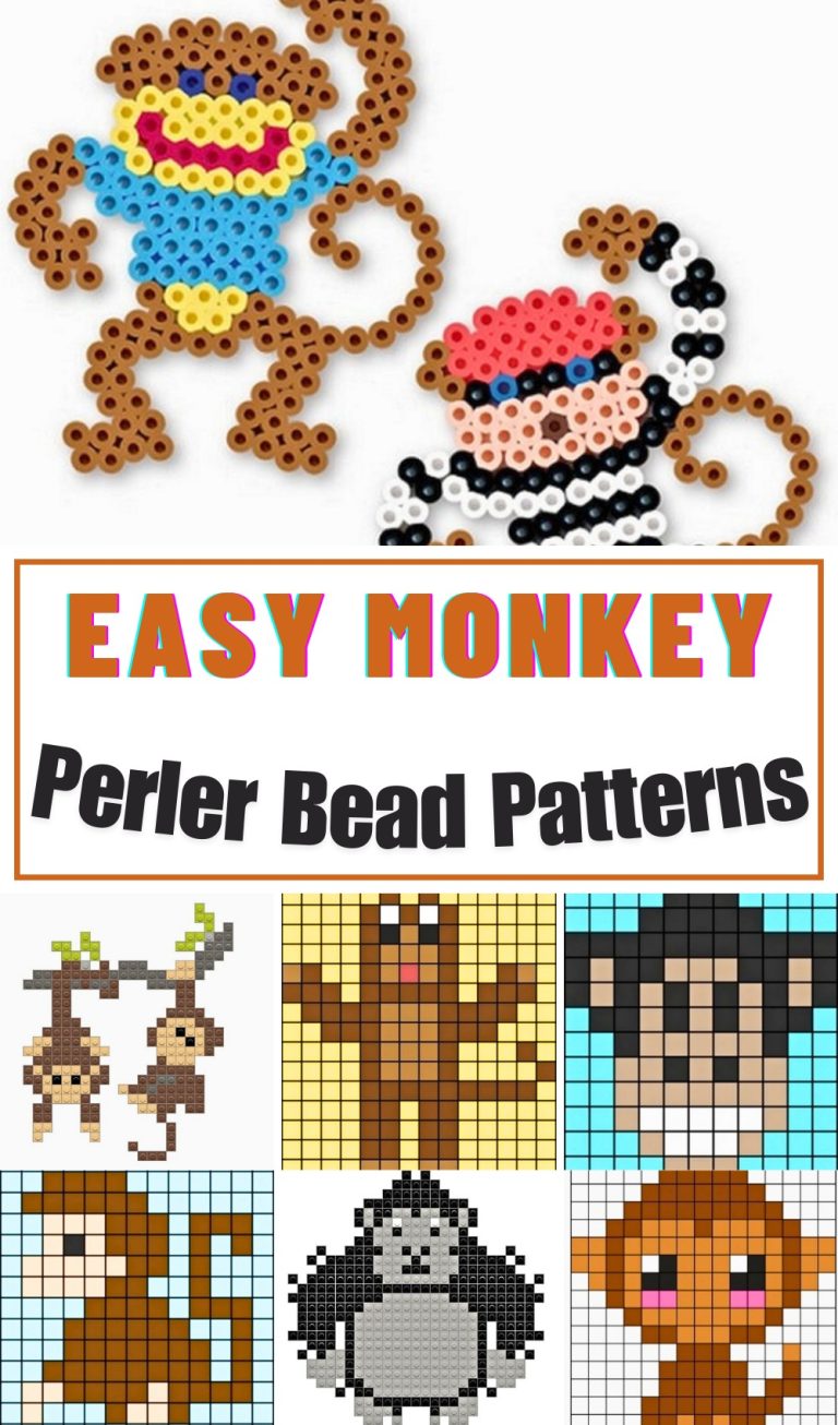 17 Easy Monkey Perler Beads Patterns - DIY Crafts