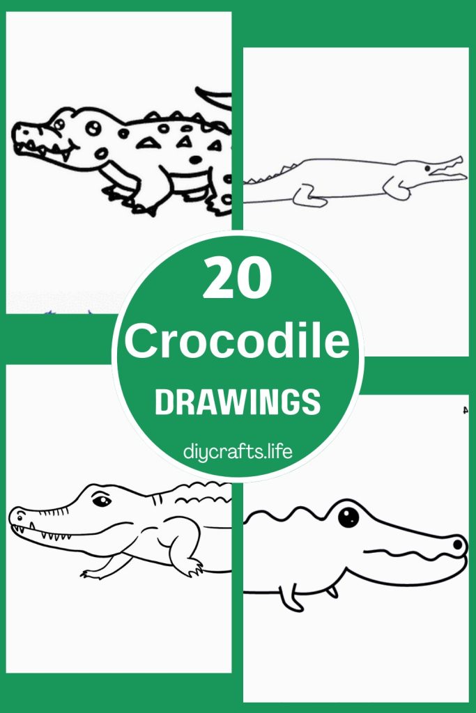 20 Easy Crocodile Drawing Ideas - How To Draw Crocodile - DIY Crafts