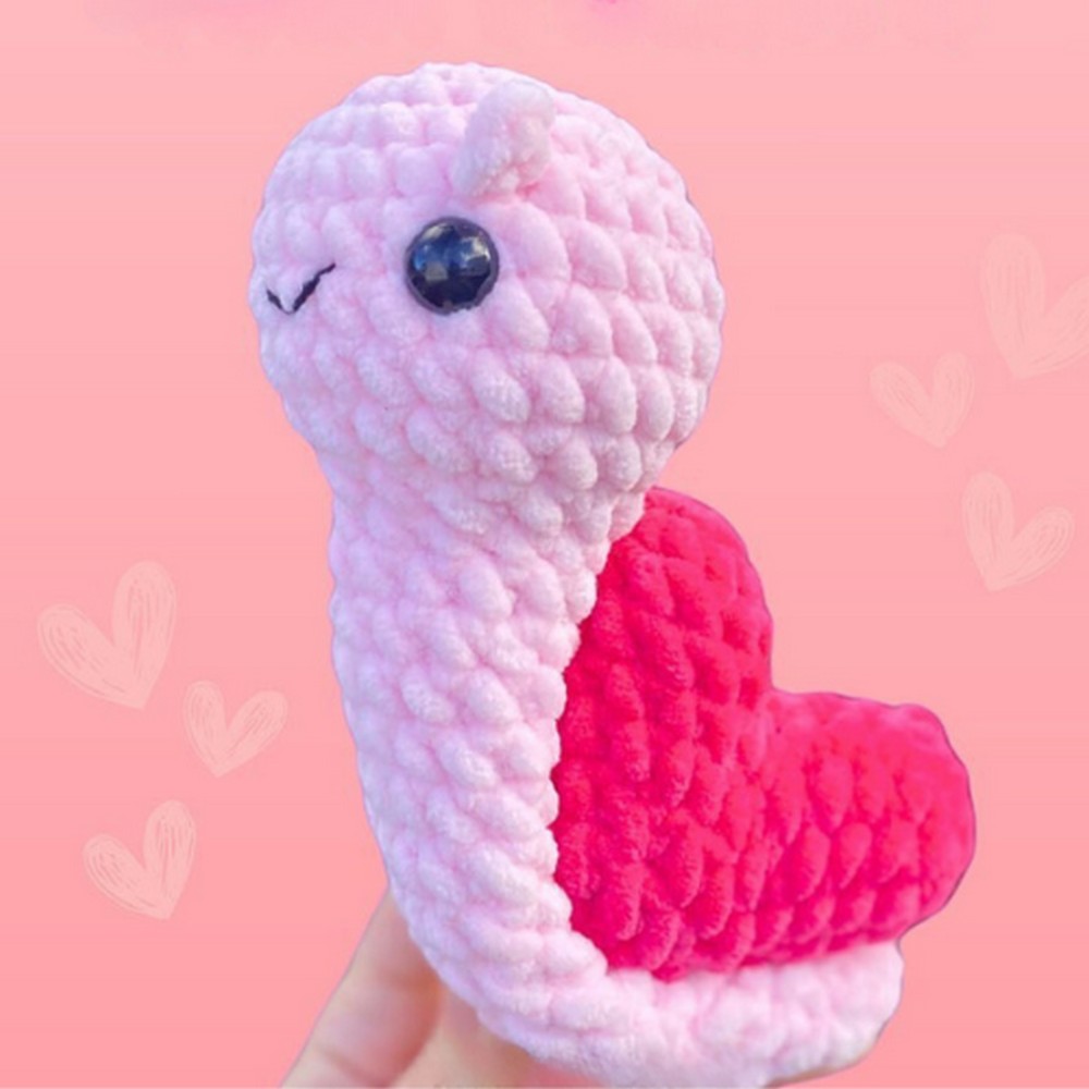 Crochet Snail Pattern With Heart Spiral Shell - DIY Crafts