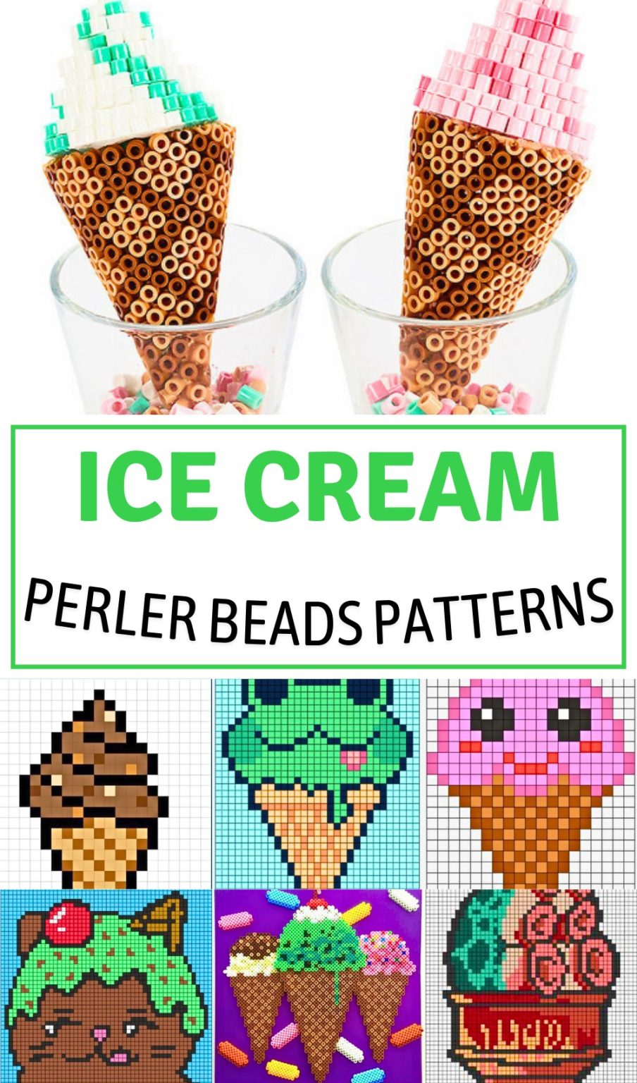 10 Ice Cream Perler Beads Patterns - DIY Crafts