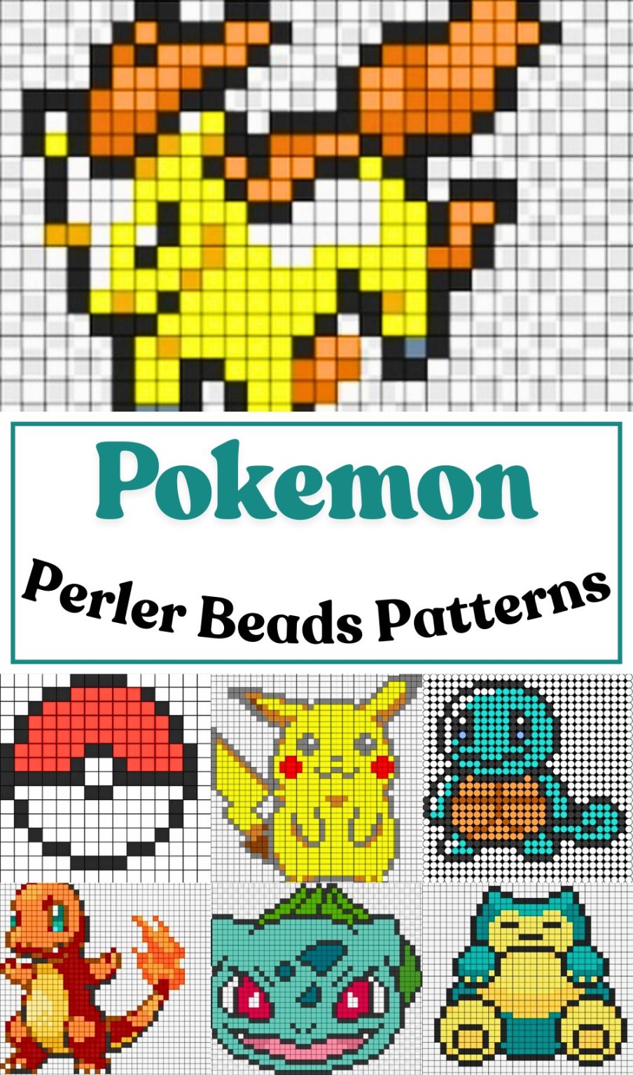 15 Easy Pokemon Perler Bead Patterns Free - DIY Crafts