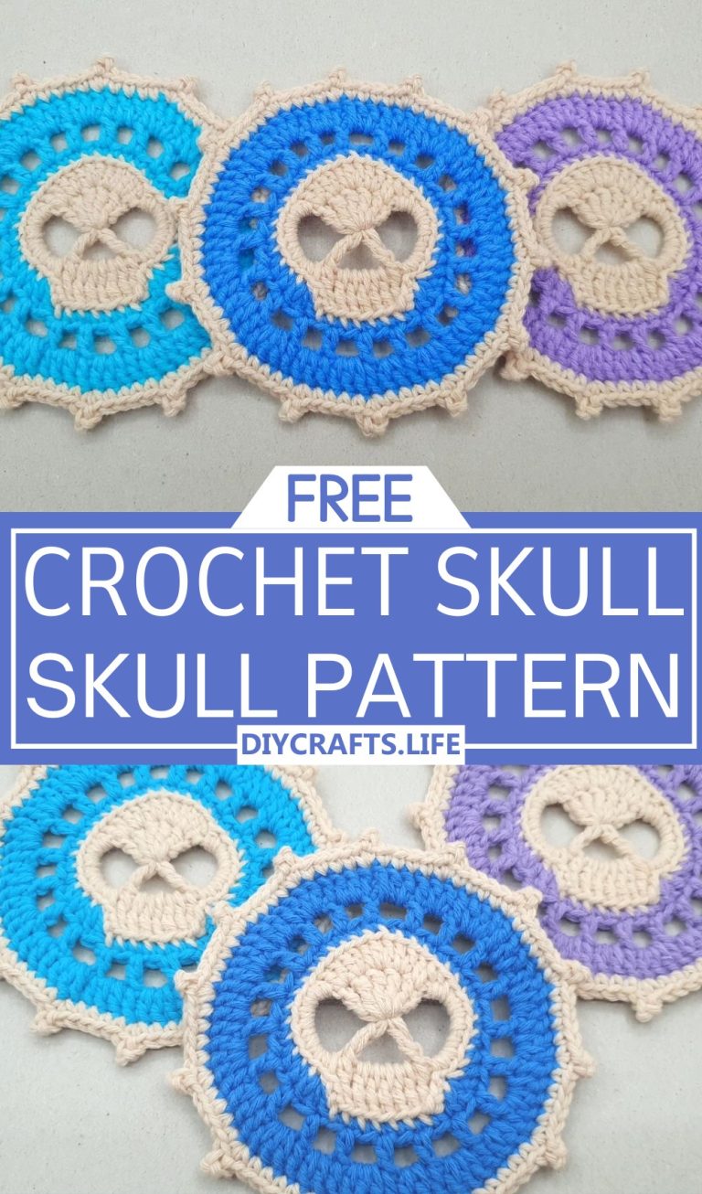 Crochet Halloween Skull Patch or Applique Patterns - DIY Crafts