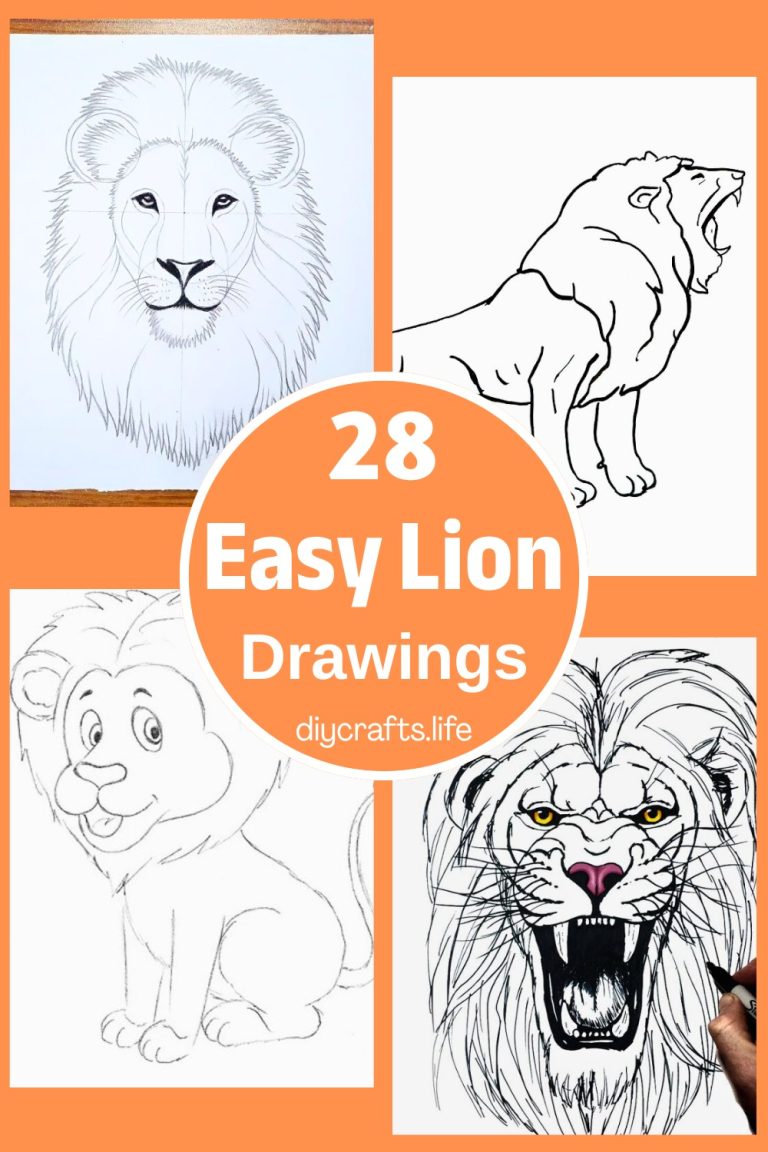 28 Lion Drawing Ideas - How To Draw Lion - DIY Crafts