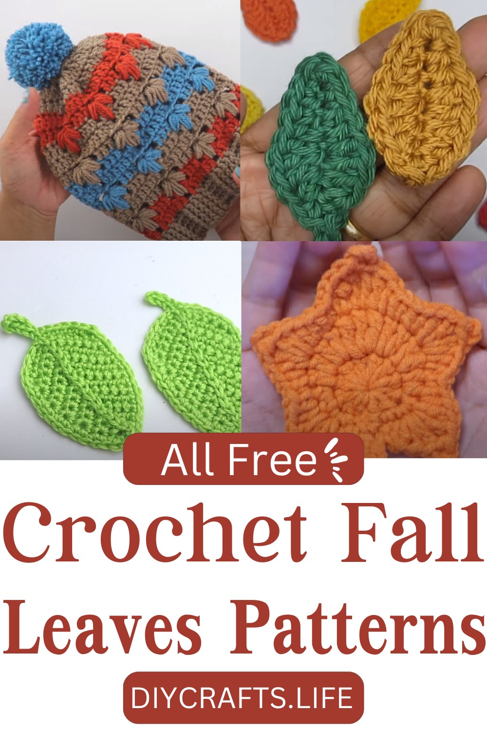 Crochet Fall Leaves Patterns for Autumn Decor - DIY Crafts