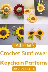 Crochet Sunflower Keychain Patterns For Cute Accessories - DIY Crafts