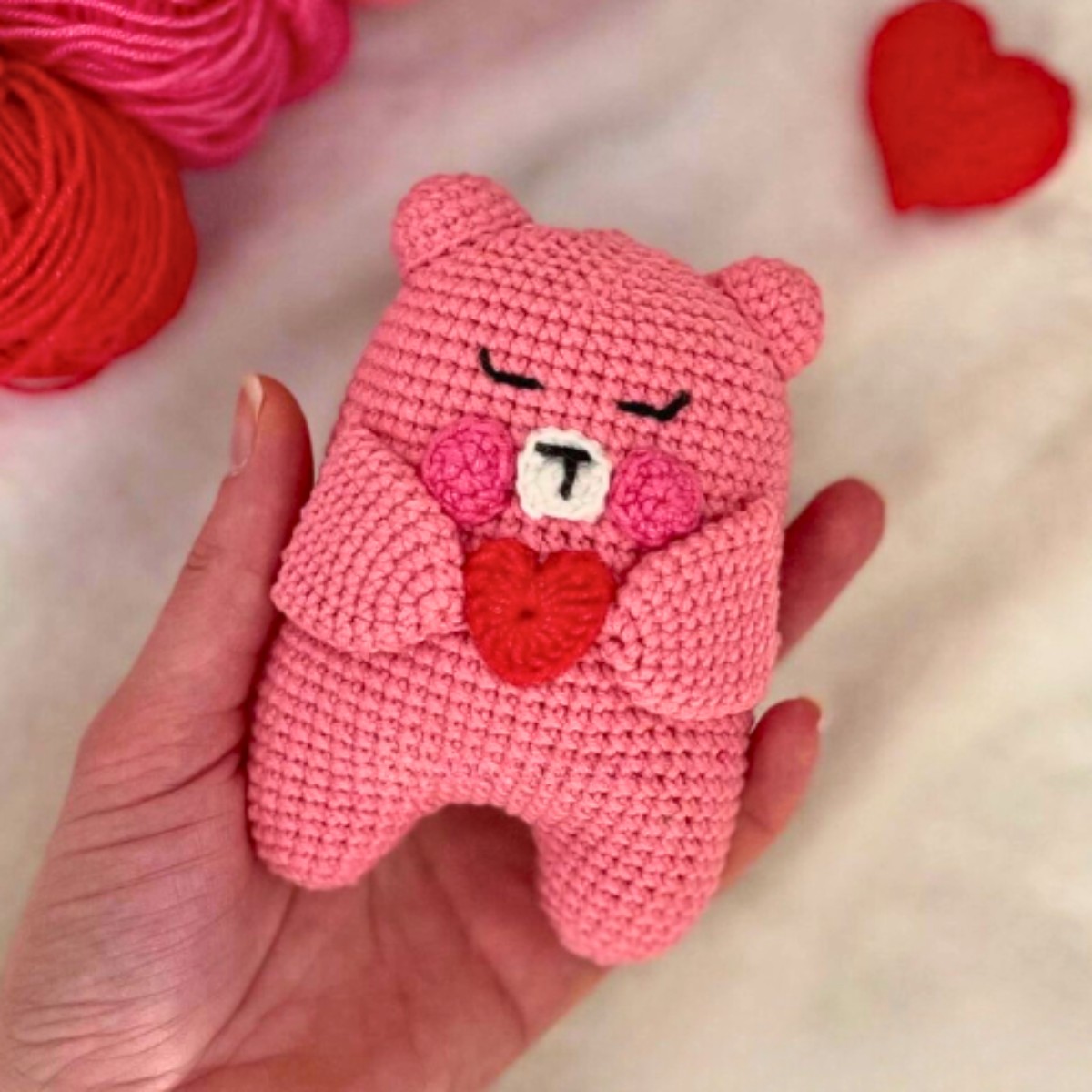 Crochet Valentine Bear Pattern with Heart - DIY Crafts