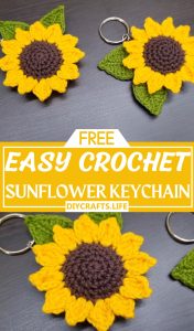 Crochet Sunflower Keychain Patterns For Cute Accessories - DIY Crafts