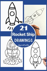 21 Easy Rocket Ship Drawings - Step By Step Guide - DIY Crafts