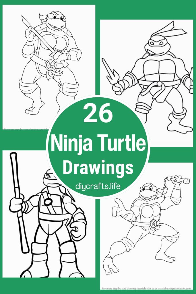 26 Ninja Turtle Drawings With Step By Step Guide - DIY Crafts