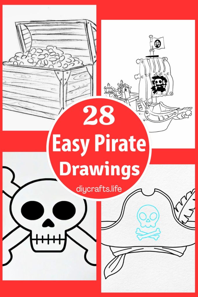 28 Easy Pirate Drawings - Step By Step Guide - DIY Crafts