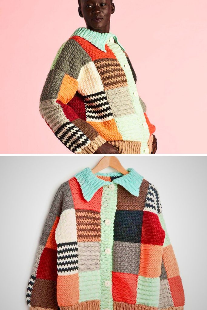8 Best Free Crochet Patchwork Cardigan Patterns - DIY Crafts