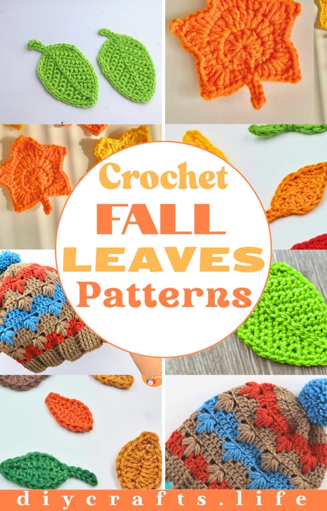Crochet Fall Leaves Patterns for Autumn Decor - DIY Crafts