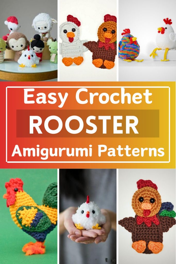 Charming Crochet Rooster Patterns - Farm Theme Creations - DIY Crafts