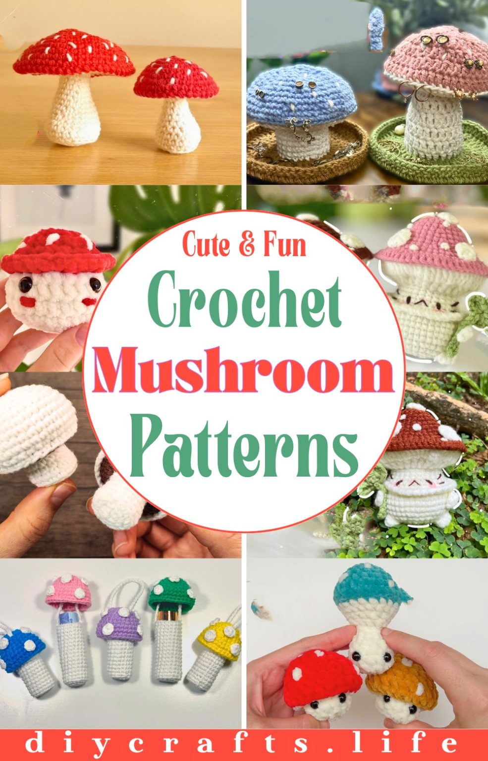 Cute Fun Crochet Mushroom Amigurumi Patterns - DIY Crafts