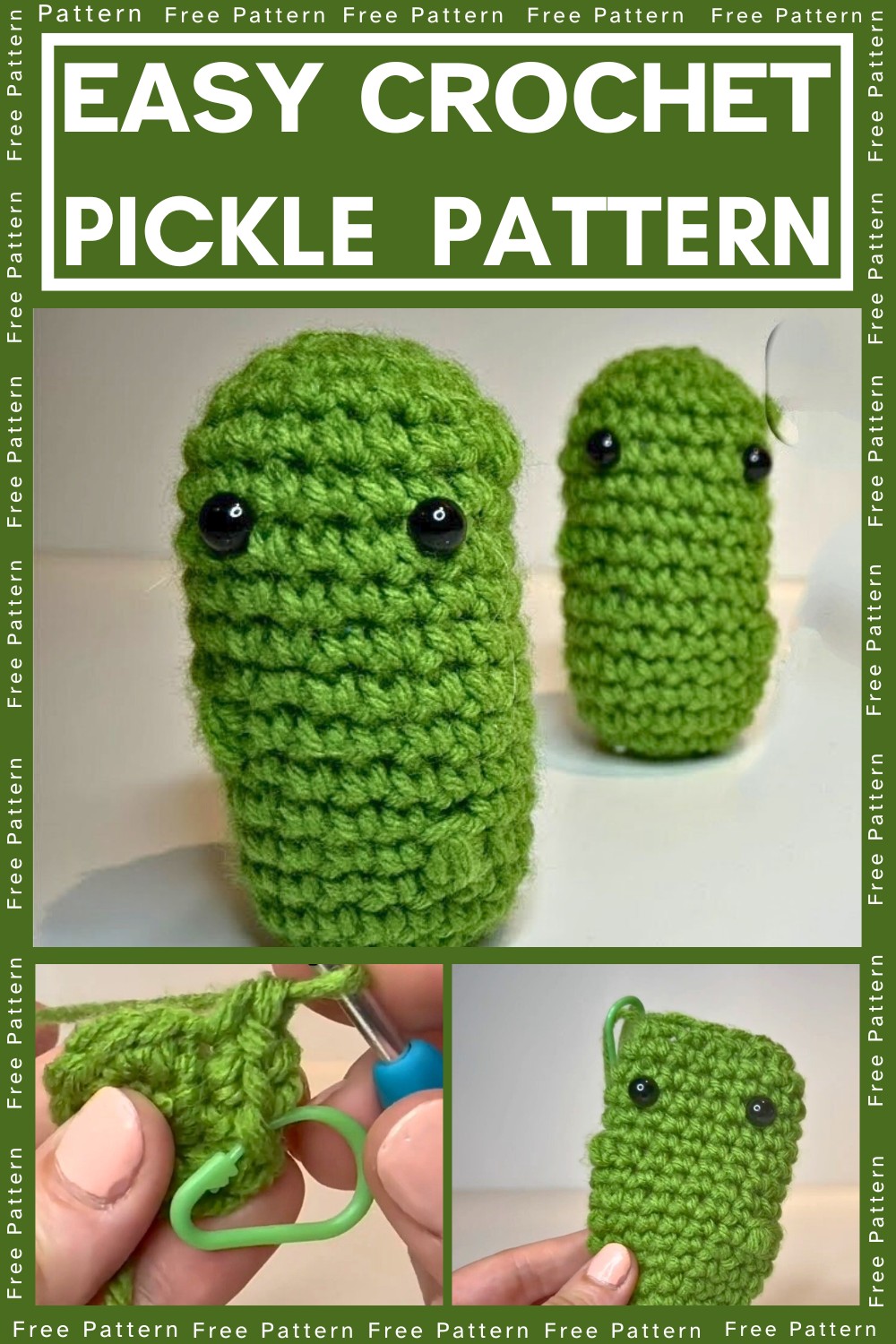 Step-by-Step Crochet Cute Pickle Amigurumi Pattern - DIY Crafts