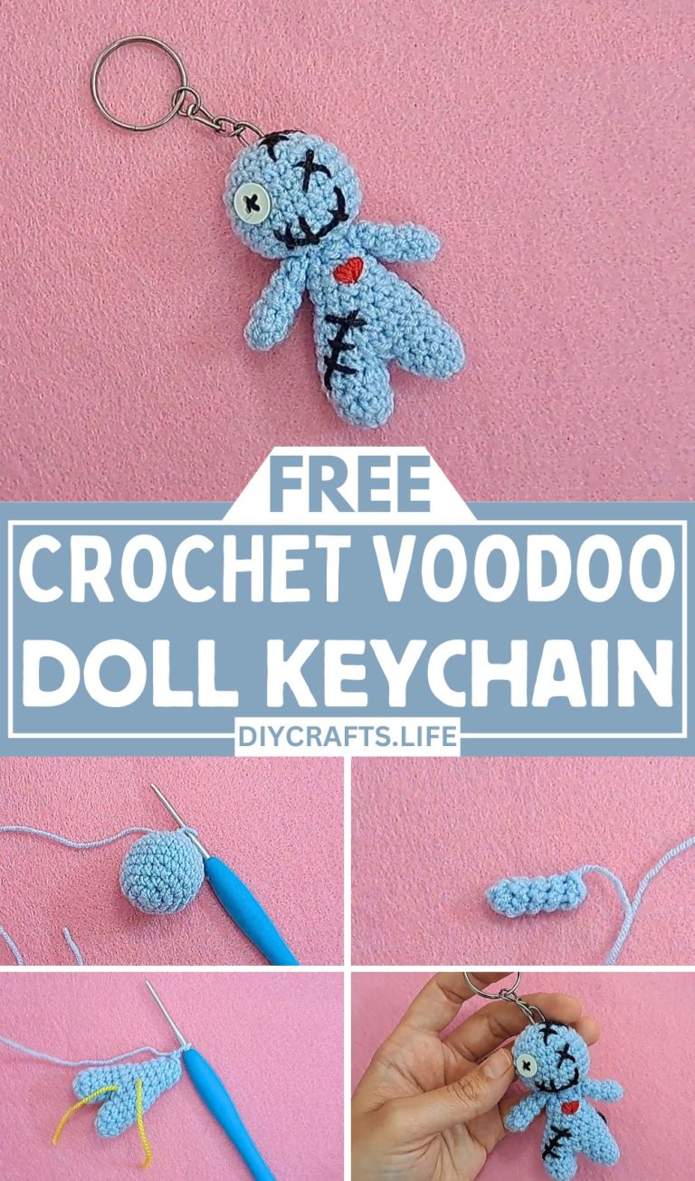 Easy Crochet Voodoo Doll Keychain Tutorial - DIY Crafts
