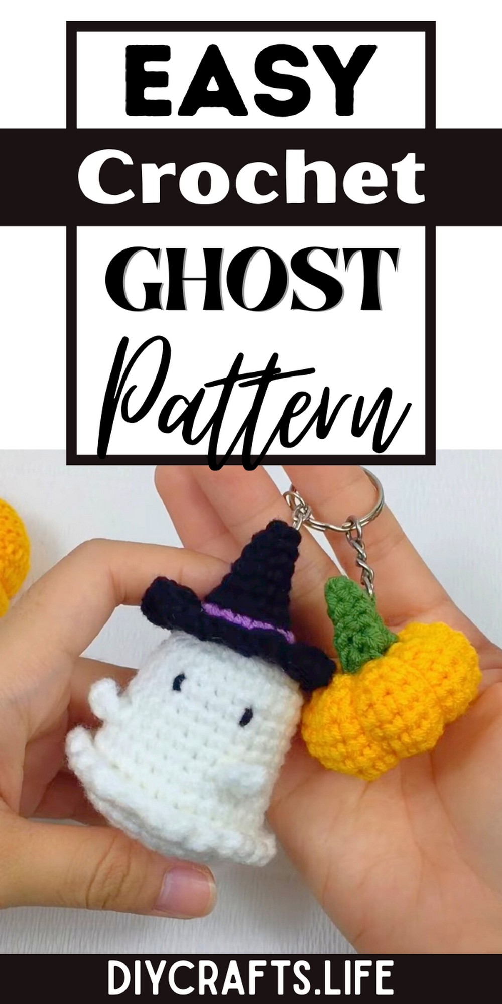 Crochet Halloween Ghost with Witch Hat – Keychain, Decoration, & More ...