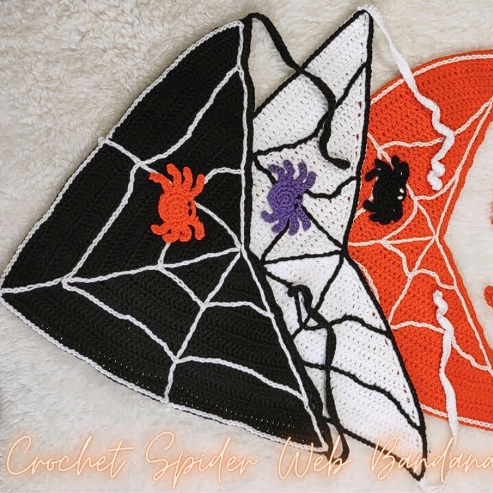 Crochet Spider Web Bandana Tutorial for Stunning Halloween - DIY Crafts