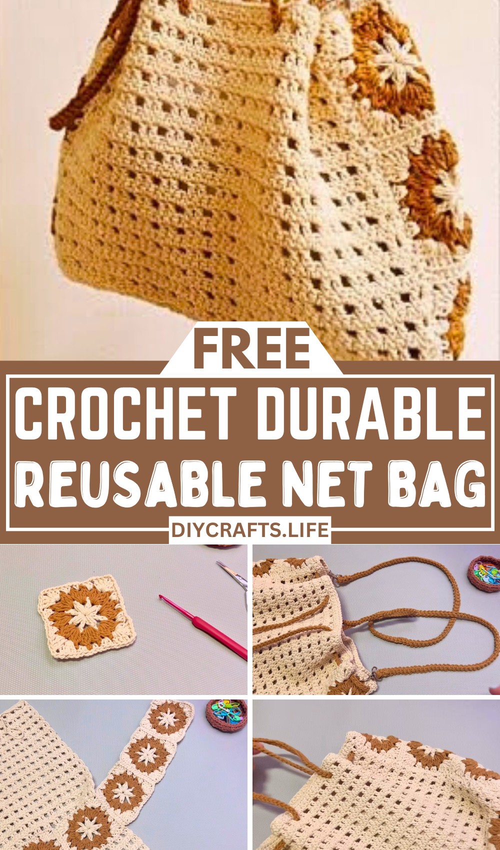Learn How to Crochet a Stylish and Durable Reusable Net Bag - DIY Crafts
