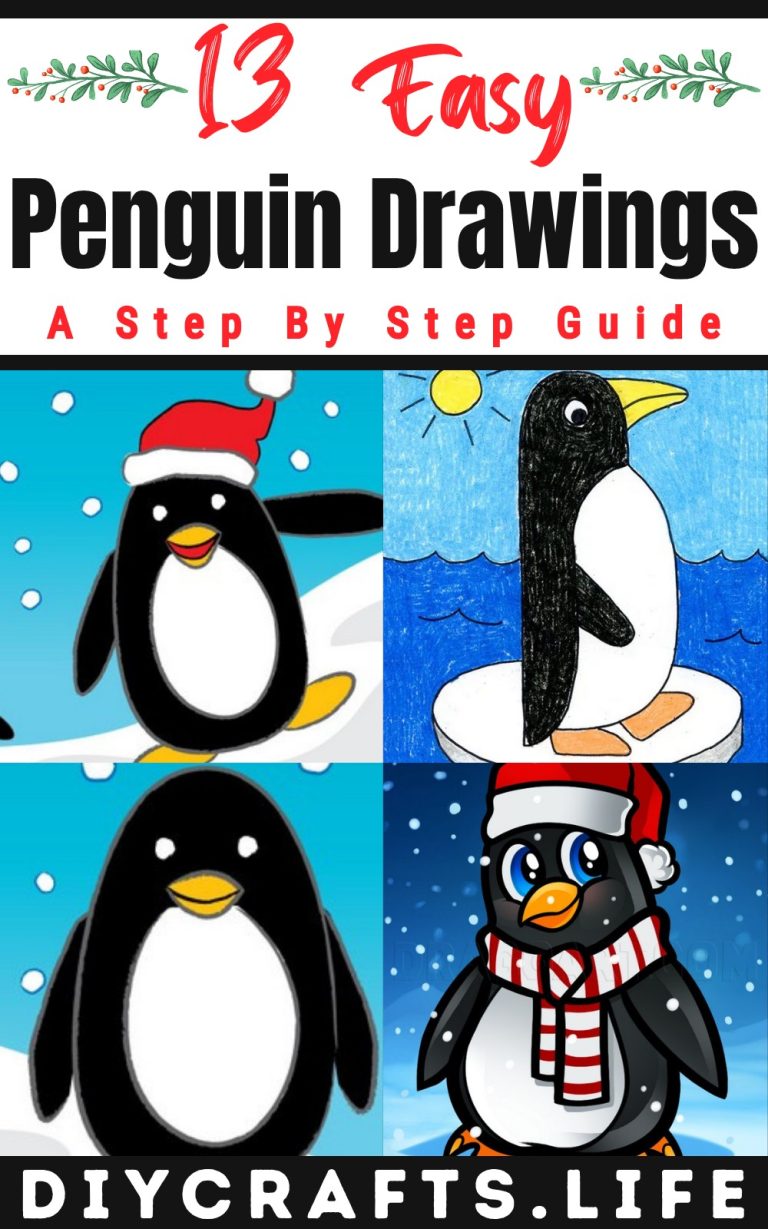 13 Easy Penguin Drawings - A Step By Step Guide - DIY Crafts