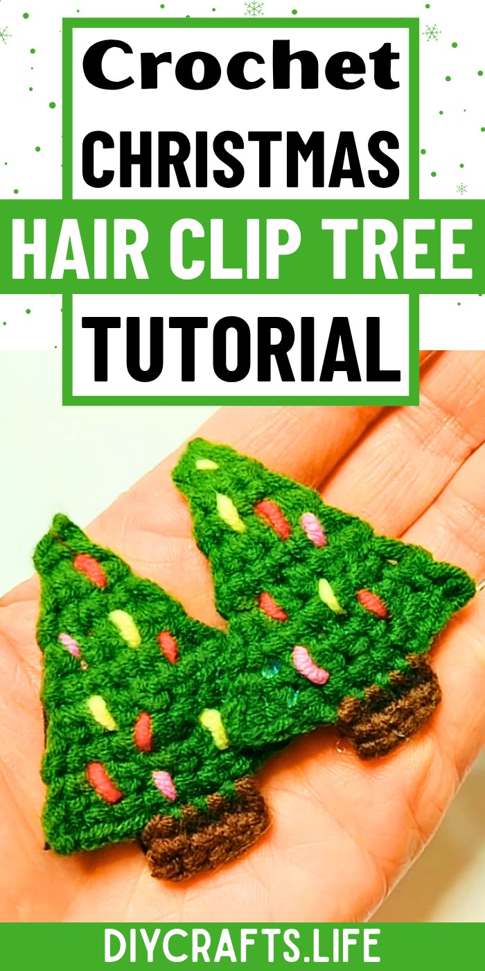 How to Crochet a Christmas Tree Hair Clip - DIY Crafts