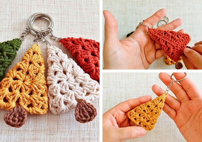 Christmas Crochet Keychain Project for Stylish Gifts - DIY Crafts