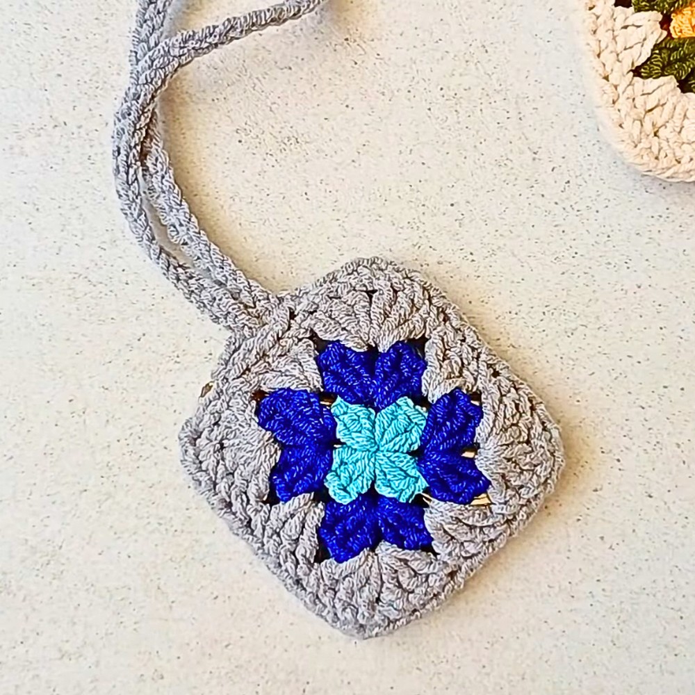 How to Crochet Granny Square Bag Charm - DIY Crafts