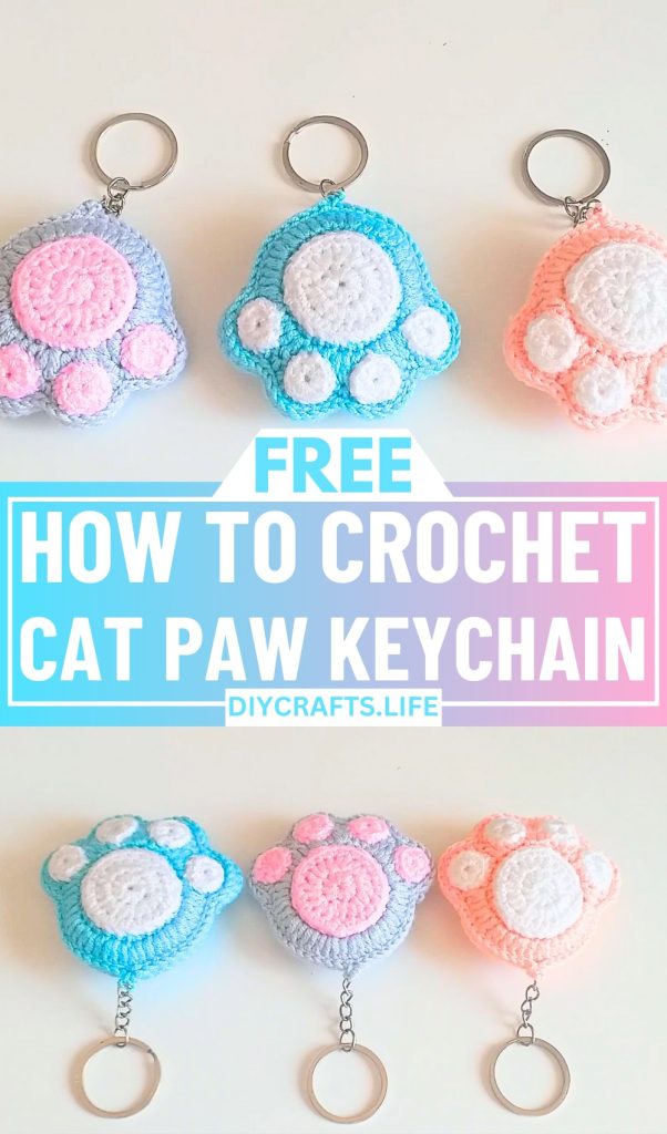 How to Crochet Cat Paw Keychain - DIY Crafts