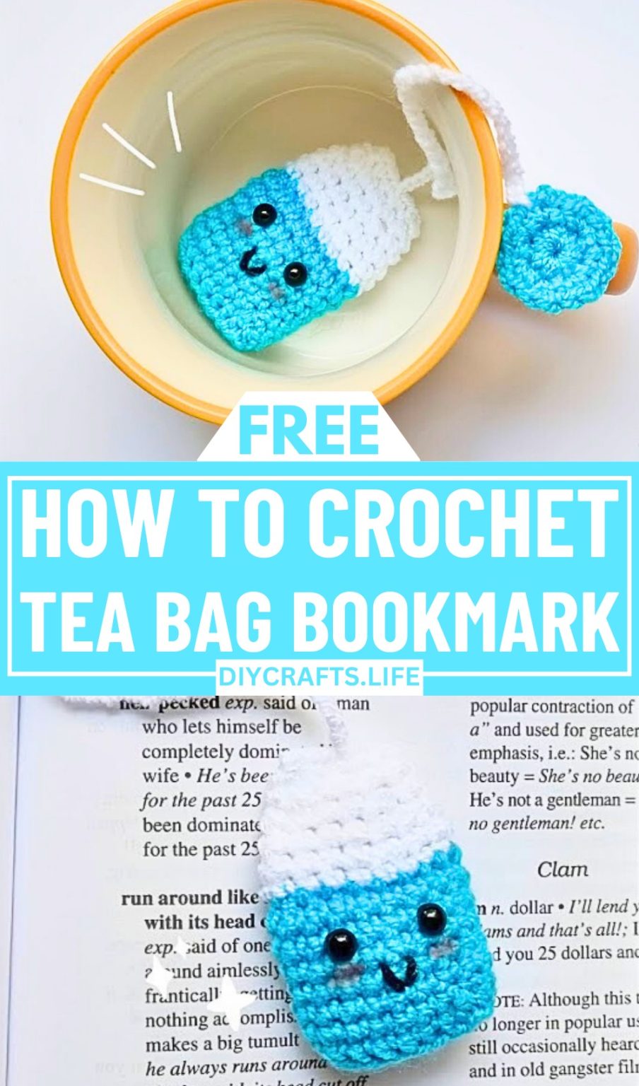 Adorable Crochet Tea Bag Bookmark Pattern - DIY Crafts
