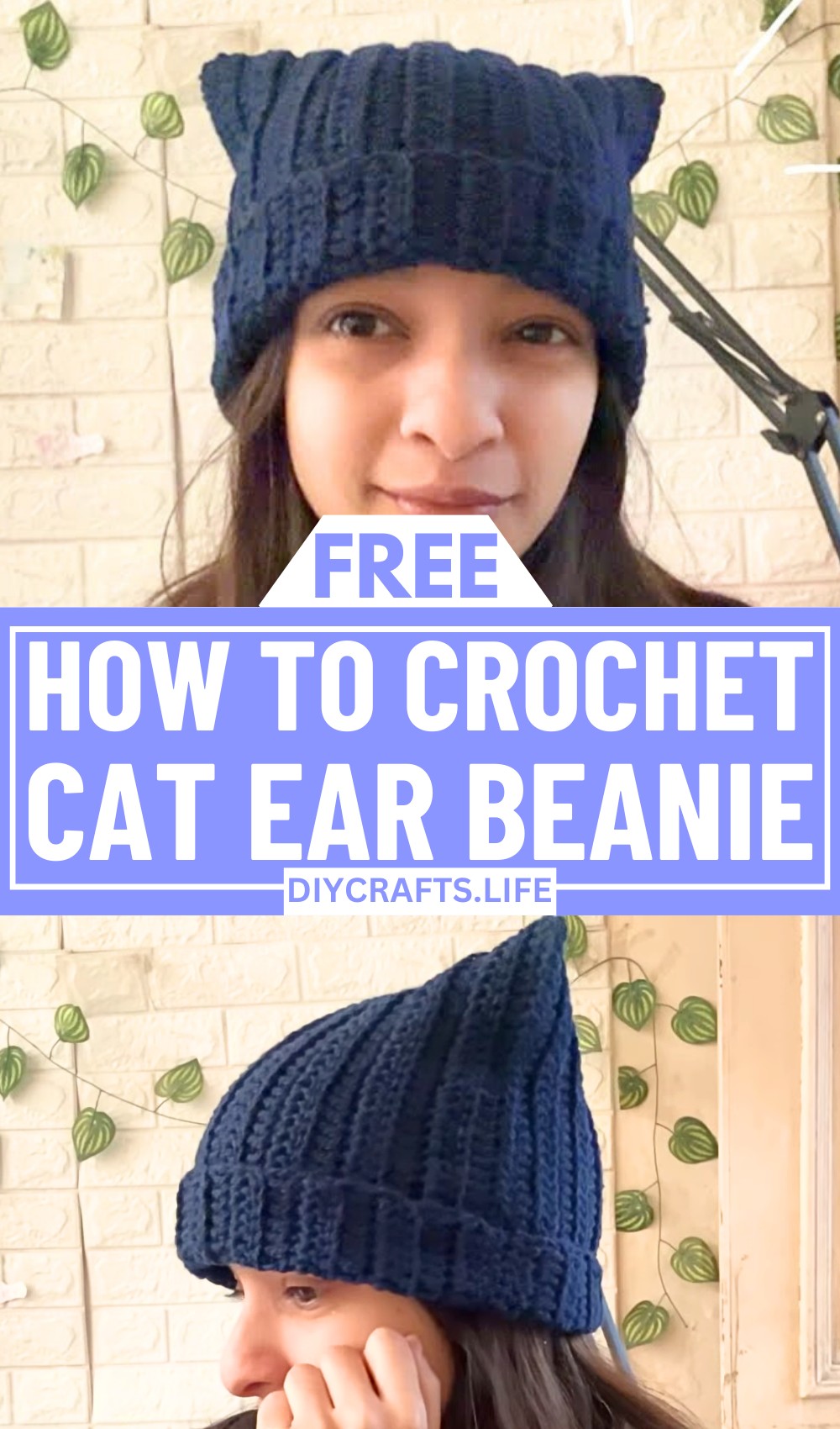 Charming Crochet Cat Ear Beanie Pattern - DIY Crafts
