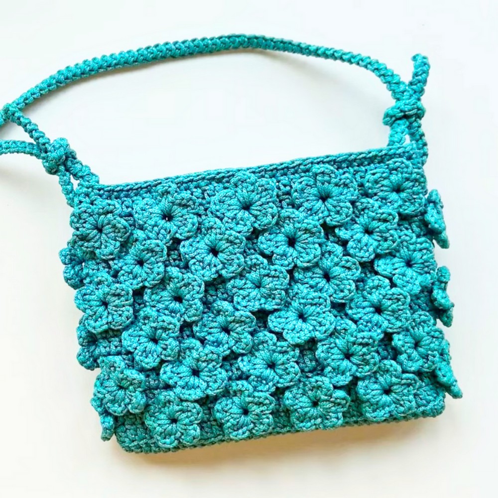 Crochet 3D Flower Bag Pattern Filled with Texture and Style - DIY Crafts