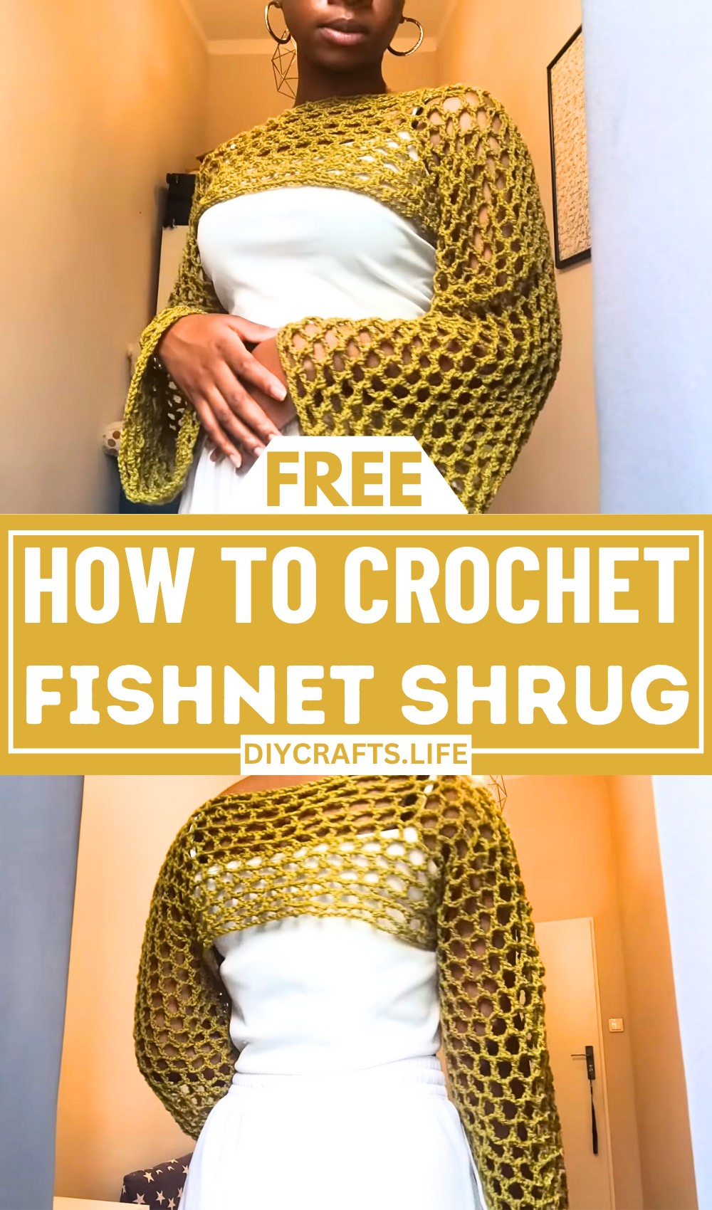 Crochet Fishnet Shrug – Light & Stylish Design - DIY Crafts