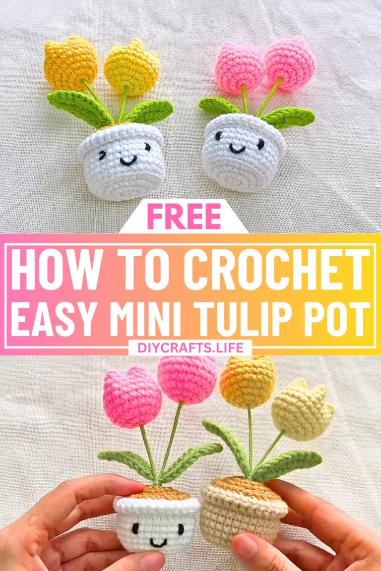 Crochet Mini Tulip Pot Tutorial for Handmade Décor - DIY Crafts