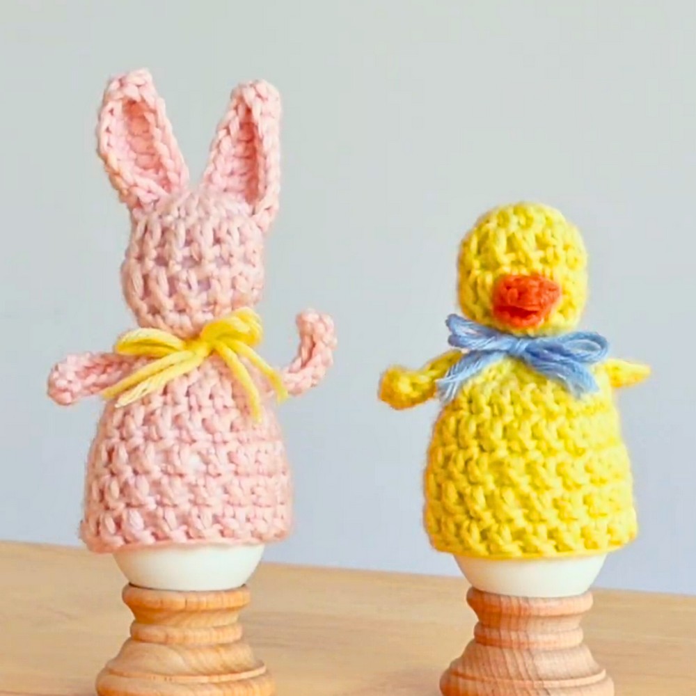 Crochet Easter Egg Warmers - Bunny & Chick Decorations - DIY Crafts