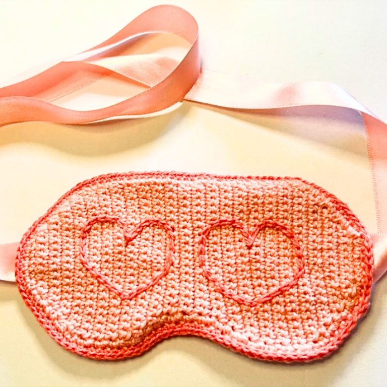 Crochet Valentine’s Sleep Mask – Sweet Comfort with Love - DIY Crafts